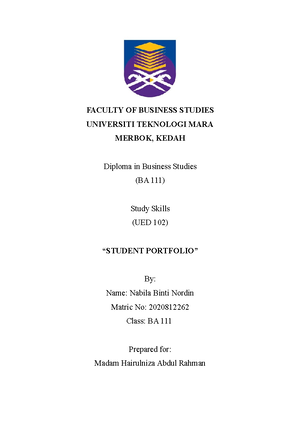 UED102 ( Individual) - E-Portfolio - FACULTY OF BUSINESS AND MANAGEMENT ...