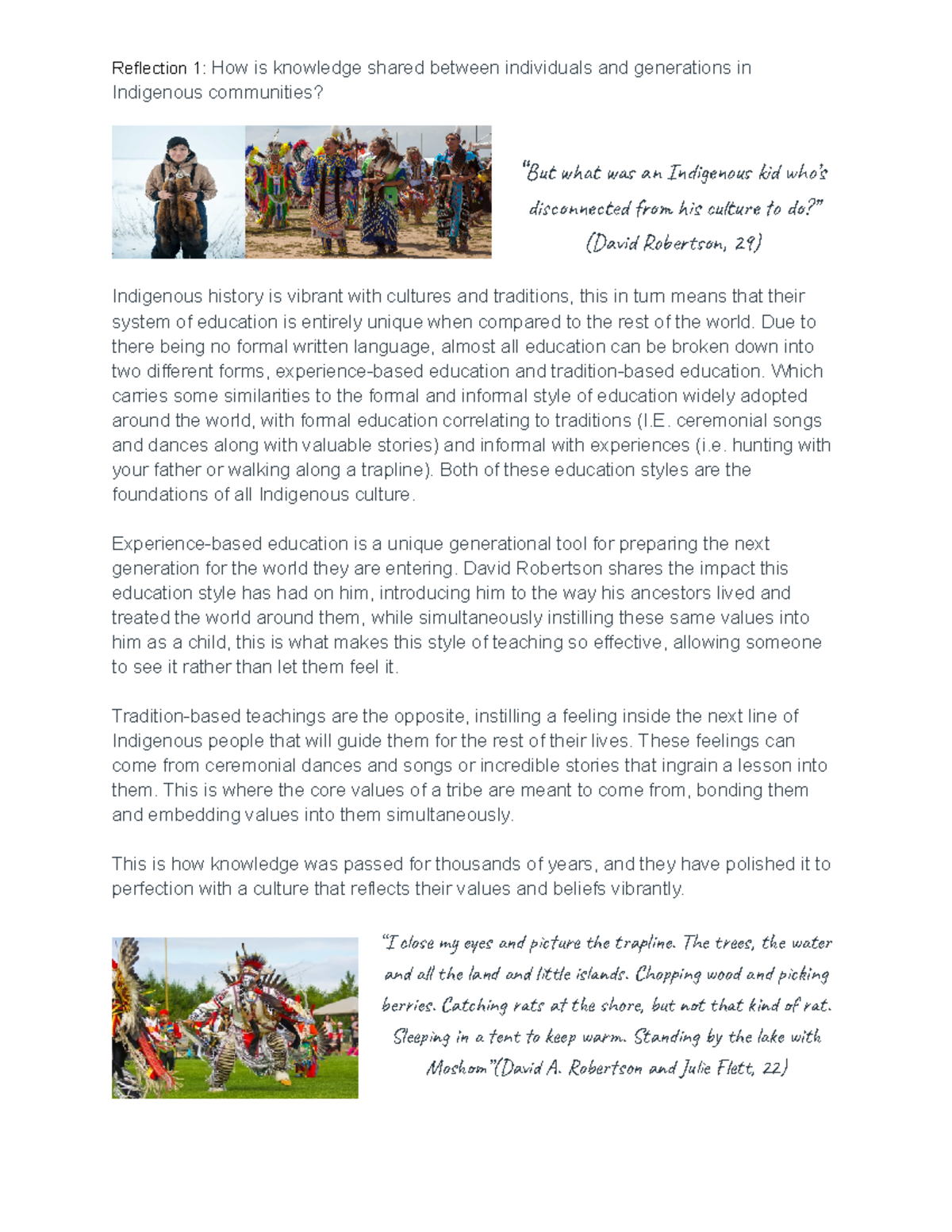 Reflection 1 Example - Reflection 1: How is knowledge shared between ...