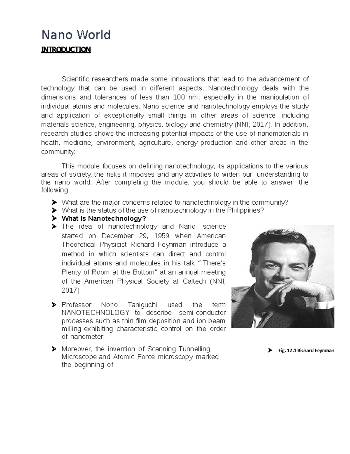 Introduction to Nano World - Nano World INTRODUCTION Scientific ...