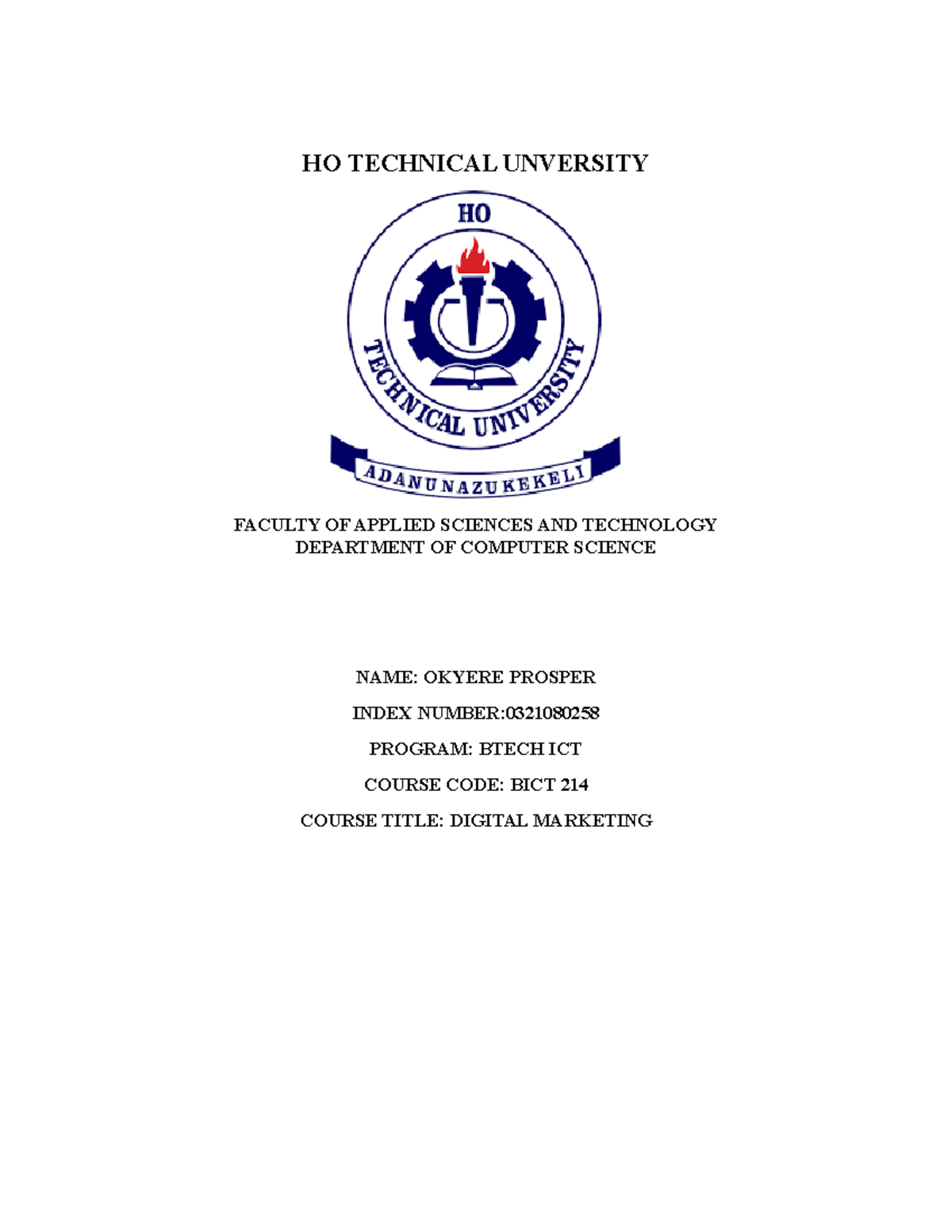 Digital Marketing 2 - Practical lessons - HO TECHNICAL UNVERSITY ...