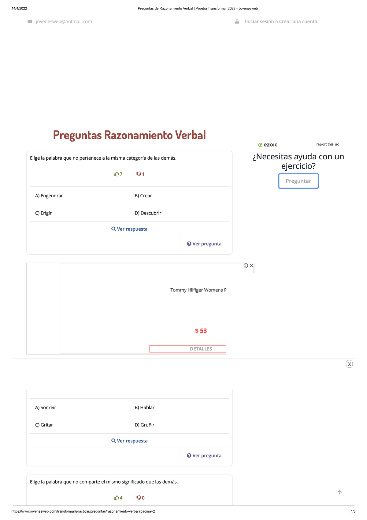 02 - vxvxv - 14/4/2022 Preguntas de Razonamiento Verbal | Prueba Transformar 2022 - Jovenesweb ...