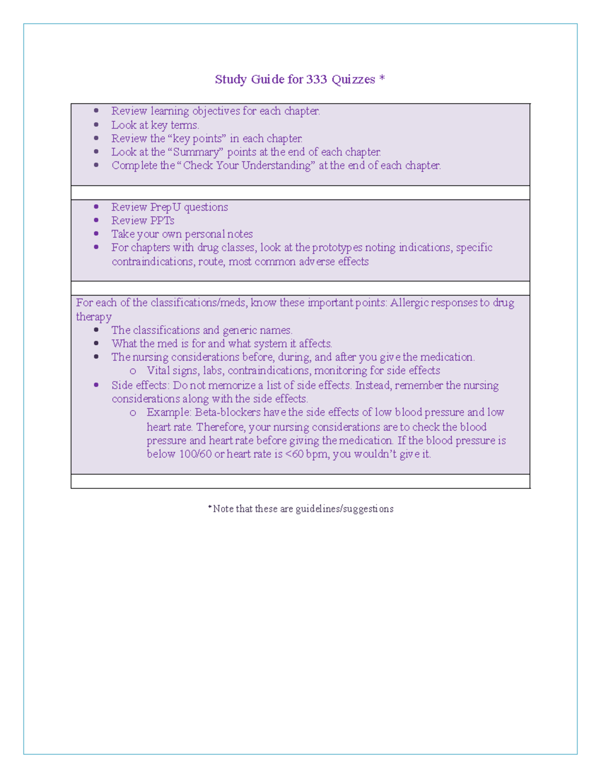 333 Quiz Study Guide - Study Guide for 333 Quizzes * Review learning ...