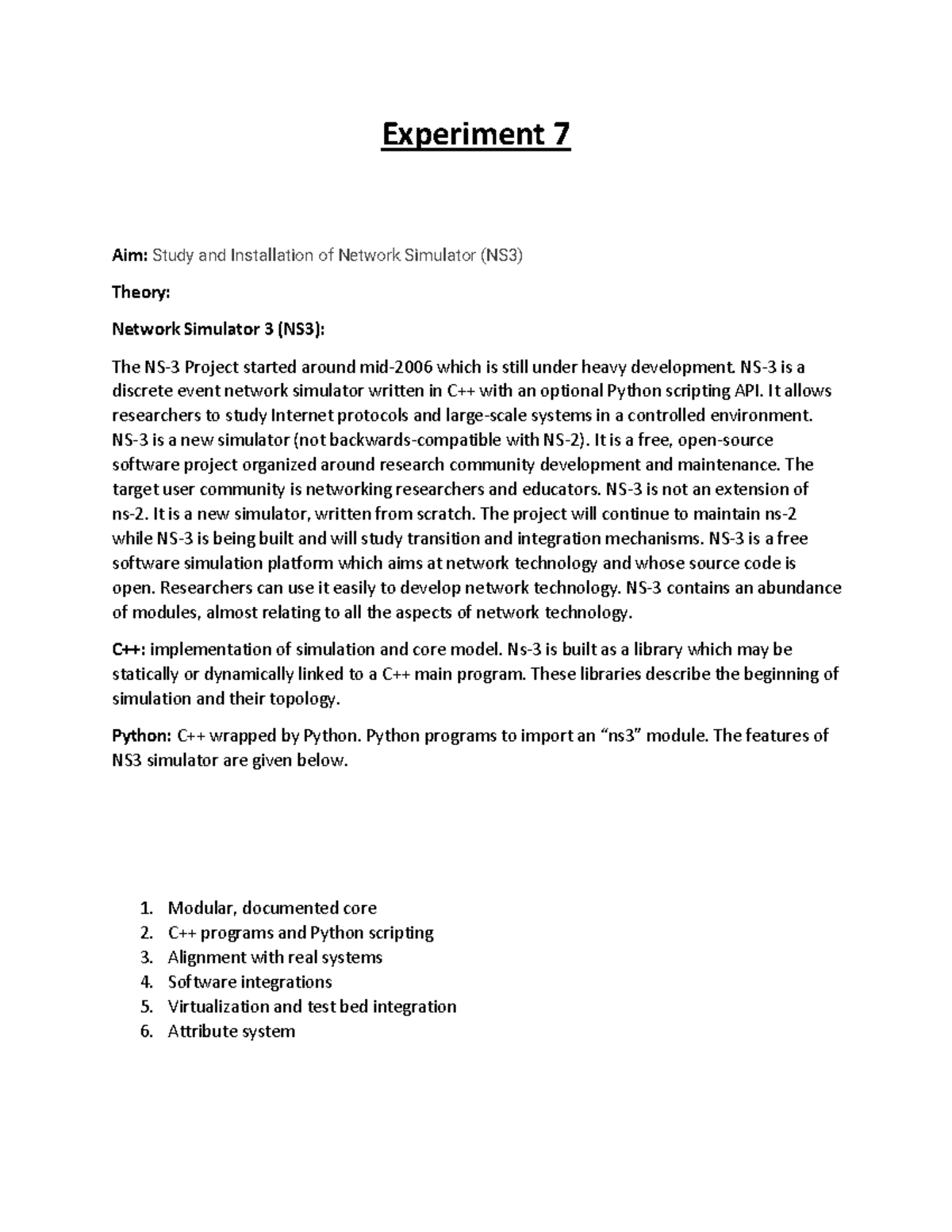 CN EXP7 - Computer Network Experiment 7 - Experiment 7 Aim: Study and ...