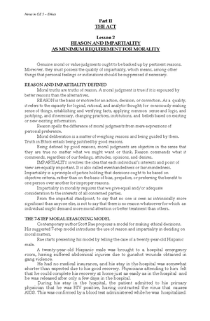 1. Culture in Moral Behavior - Notes in GE 5 – Ethics Part I THE MORAL ...