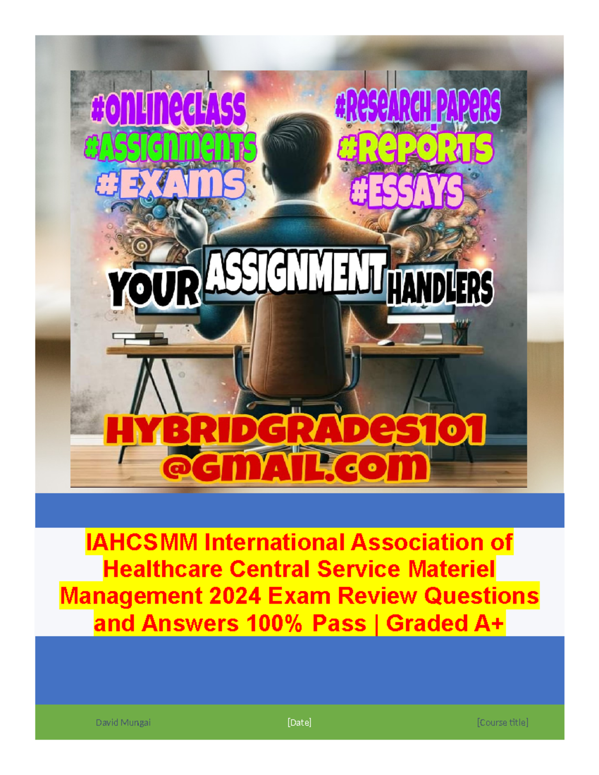 Iahcsmm International Association of Healthcare Central Service ...