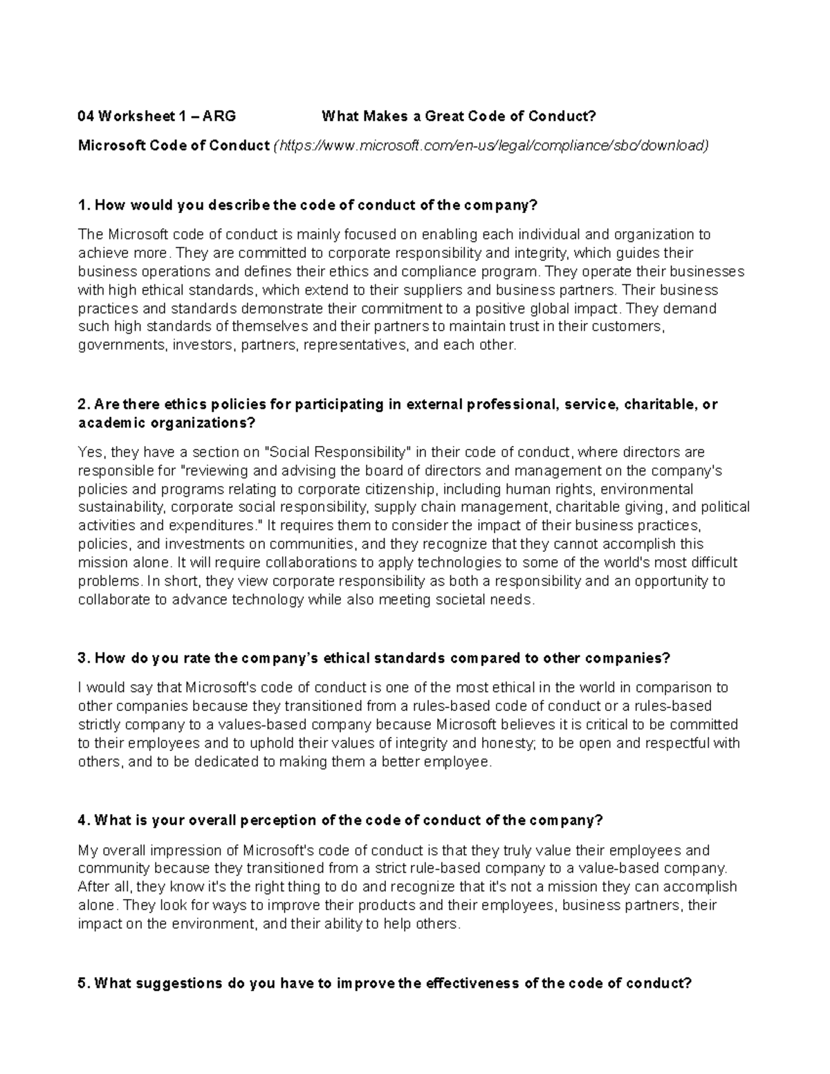 04-Worksheet-1 What Makes a Great Code of Conduct - 04 Worksheet 1 ...