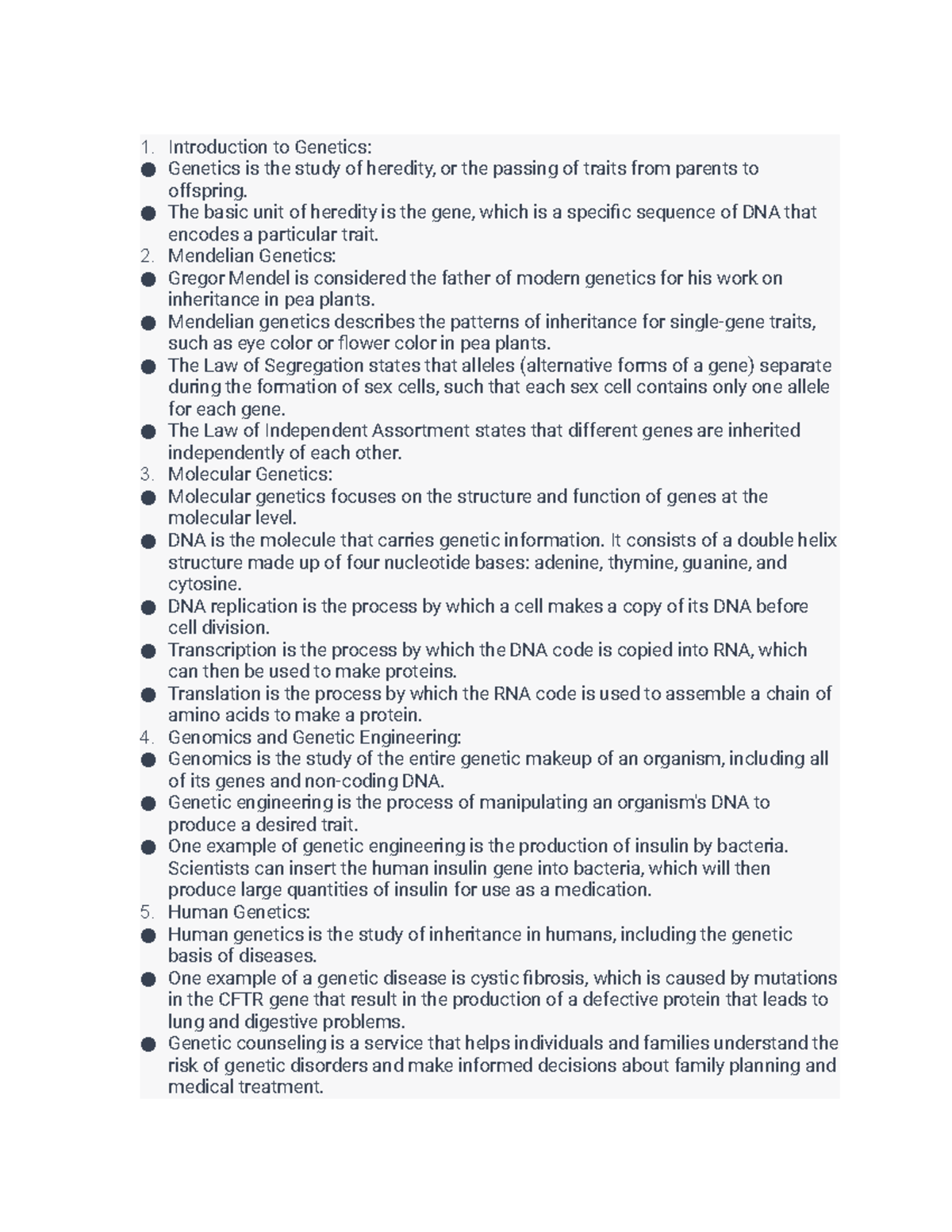 Genetics notes - Introduction to Genetics: Genetics is the study of ...
