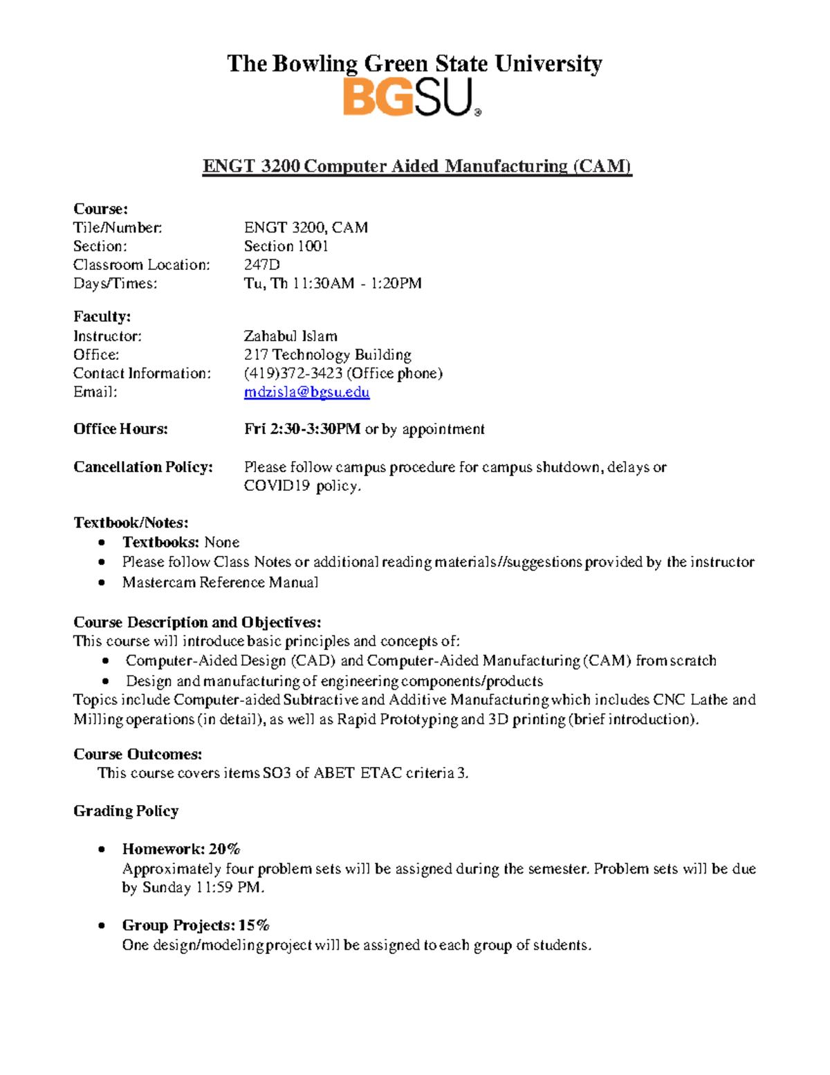 ENGT 3200 CAM updated - Notes - ENGT 3200 Computer Aided Manufacturing ...