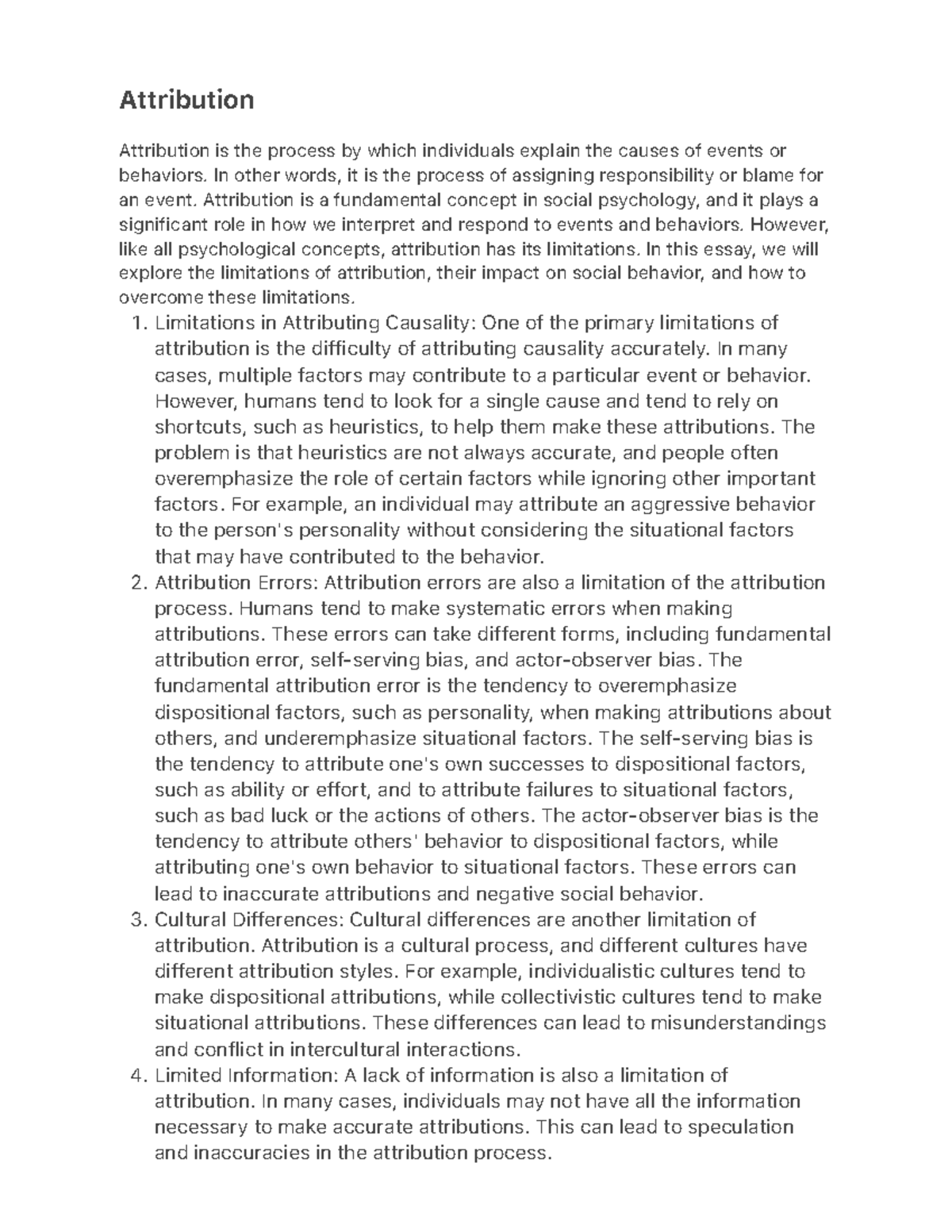 Attribution - notes - 1. 2. 3. 4. Attribution Attribution is the ...