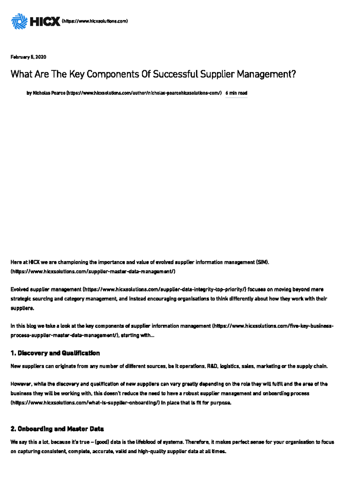 Components OF Successful Supplier Management - Business Administration ...