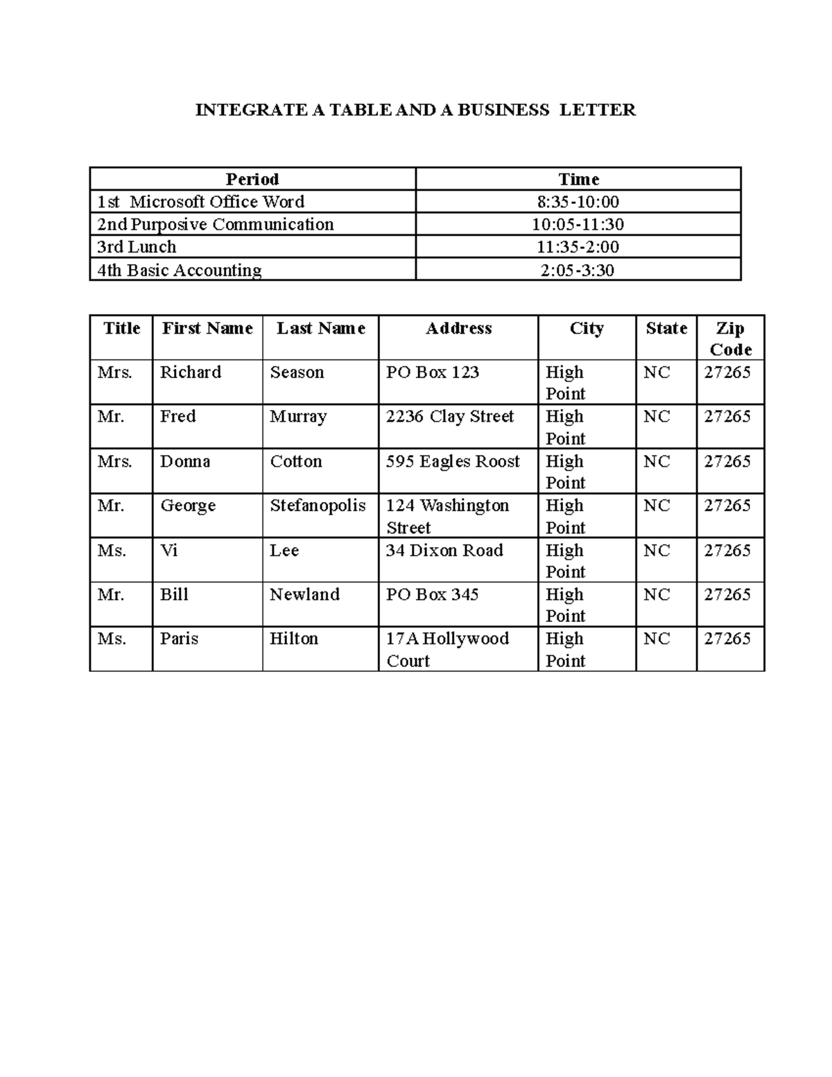 Activity D403 04Merged Letters Garriosn - INTEGRATE A TABLE AND A ...