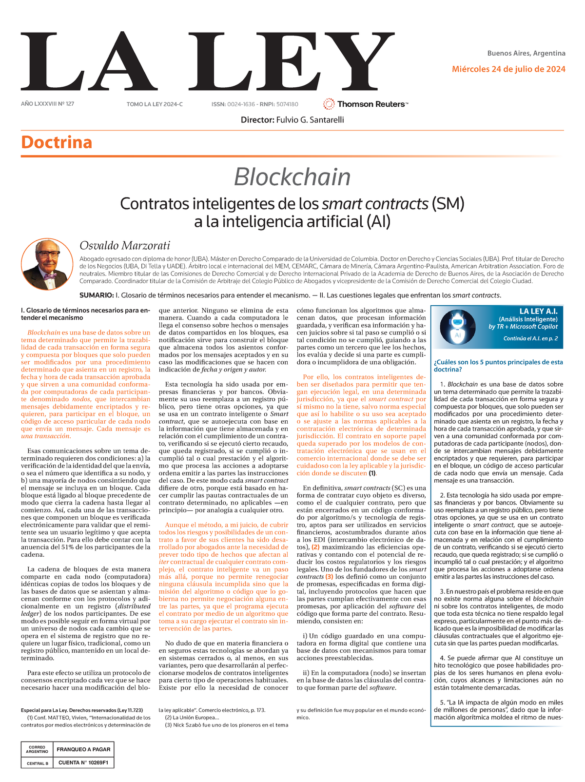 Blockchain y smart contracts - CORREO ARGENTINO FRANQUEO A PAGAR ...