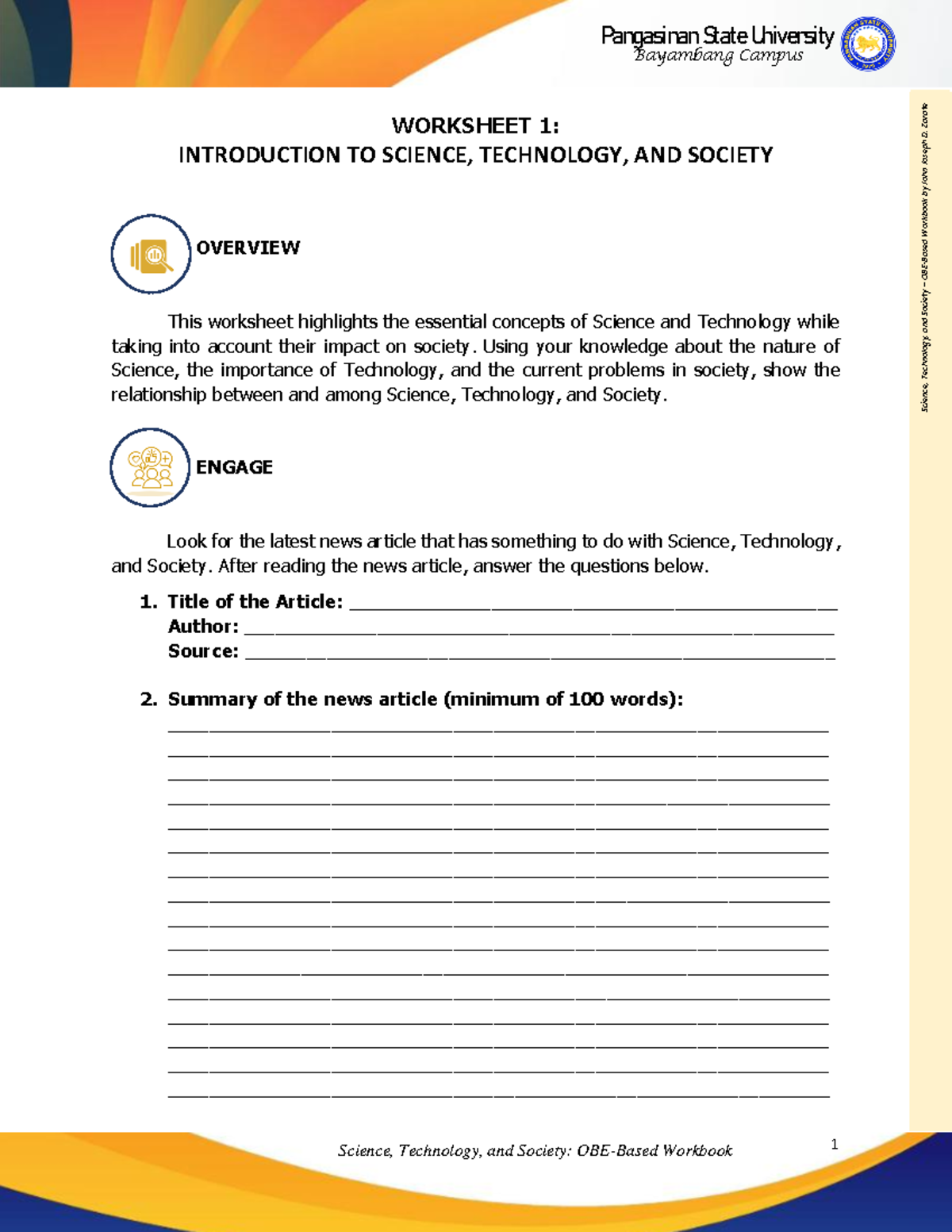 Worksheet-1-STS - Worksheet - 1 Bayambang Campus WORKSHEET 1 ...