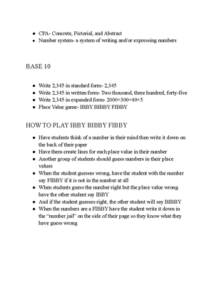 Week Two Notes - BUILD PROCEDURAL FLUENCY Algorithms need visual models ...
