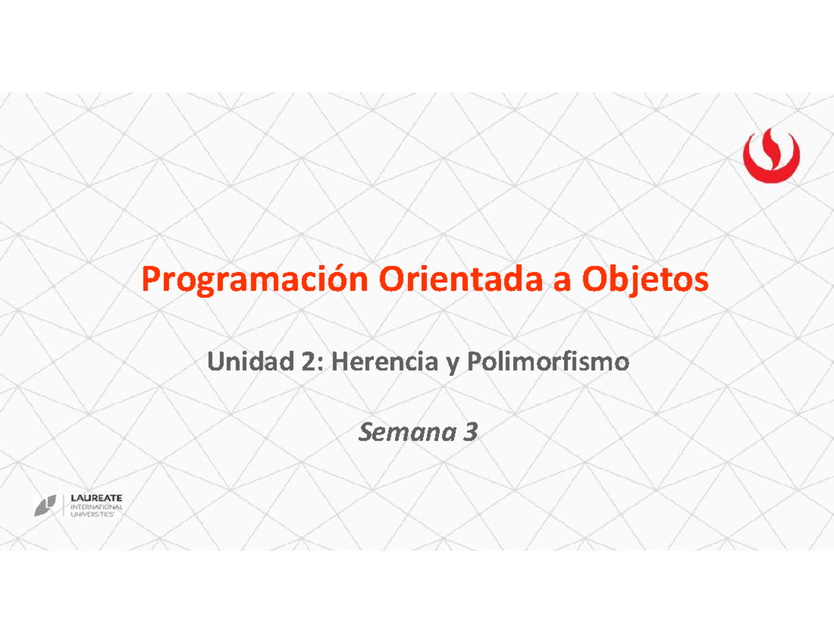 Herencia y polimorfismo, practica en clase semana 3 - Programación Orientada a Objetos Unidad 2 ...