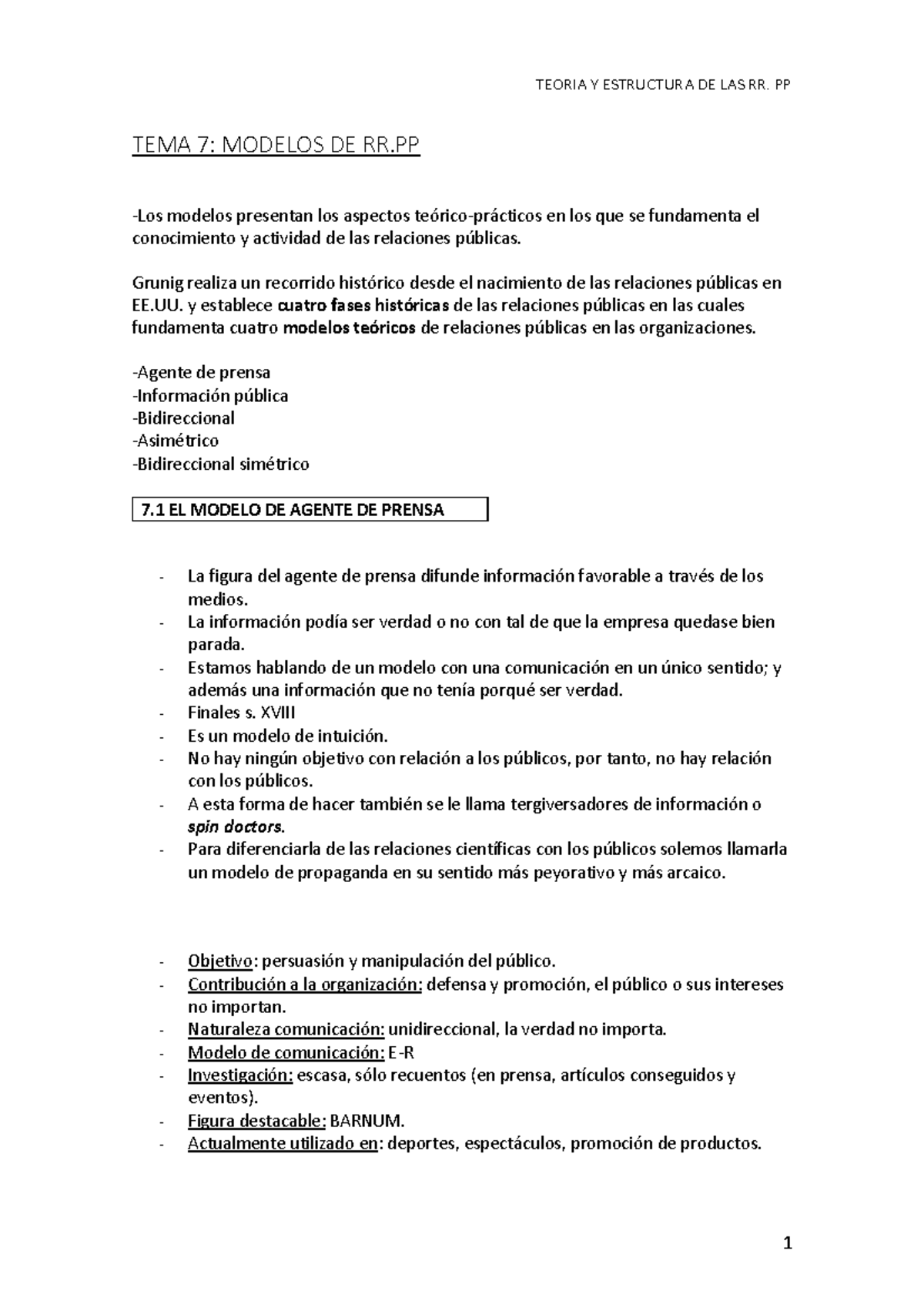 TEMA 7 - modelos de RRPP - Warning: TT: undefined function: 32 TEMA 7: MODELOS DE RR -Los ...