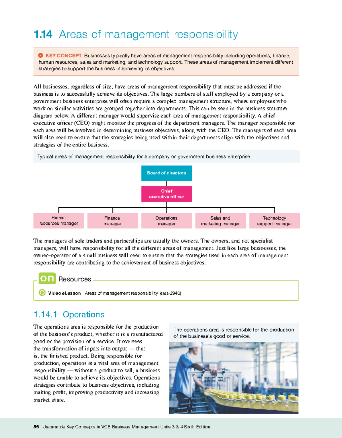 Management- Areas of Responsibility - 1 Areas of management ...