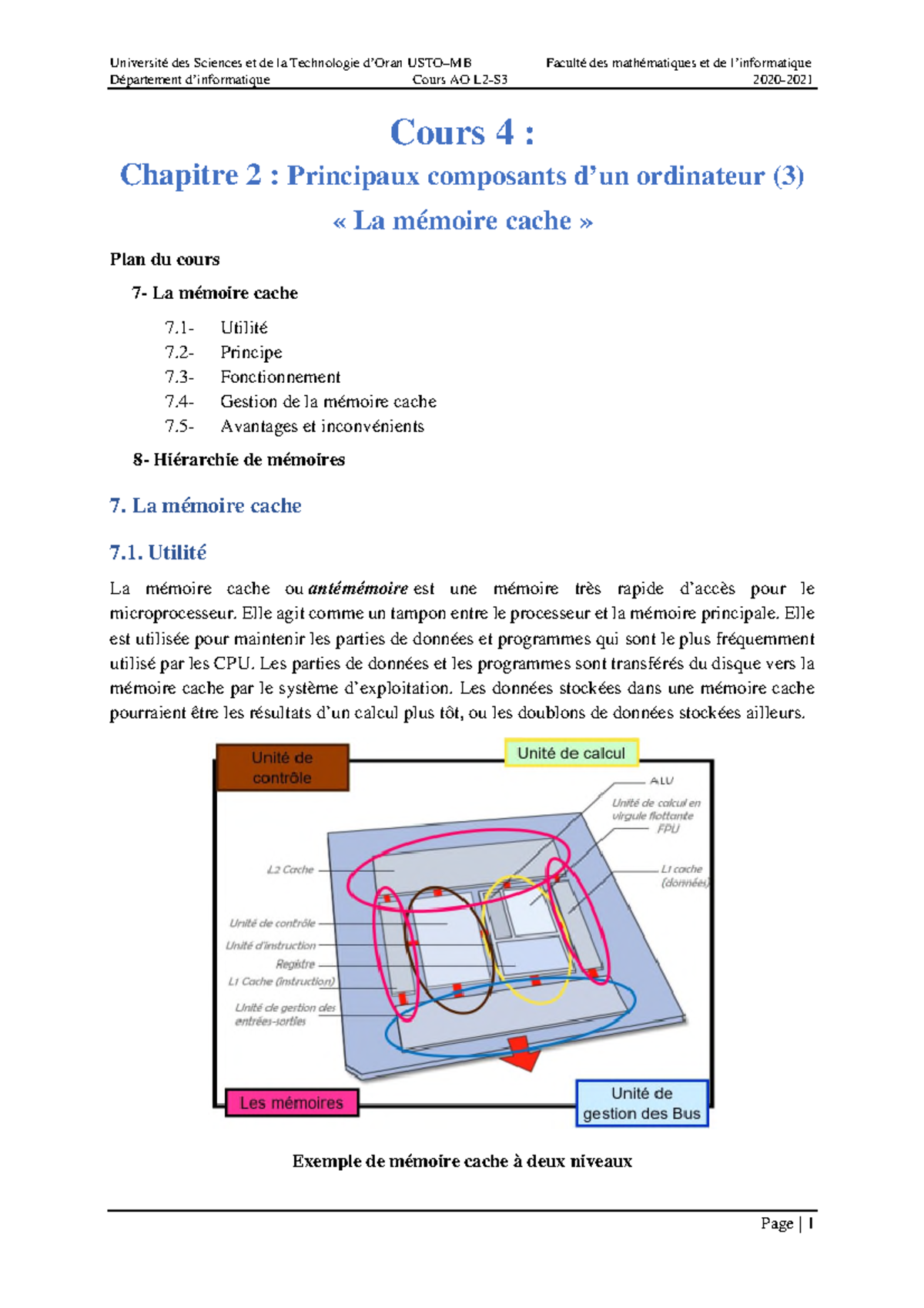 Cours 4 Chapitre 2 : Principaux composants d’un ordinateur (3)« La ...