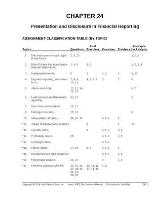 Kieso IFRS2e SM Ch21 - sdds - CHAPTER 21 Accounting for Leases ASSIGNMENT CLASSIFICATION TABLE ...