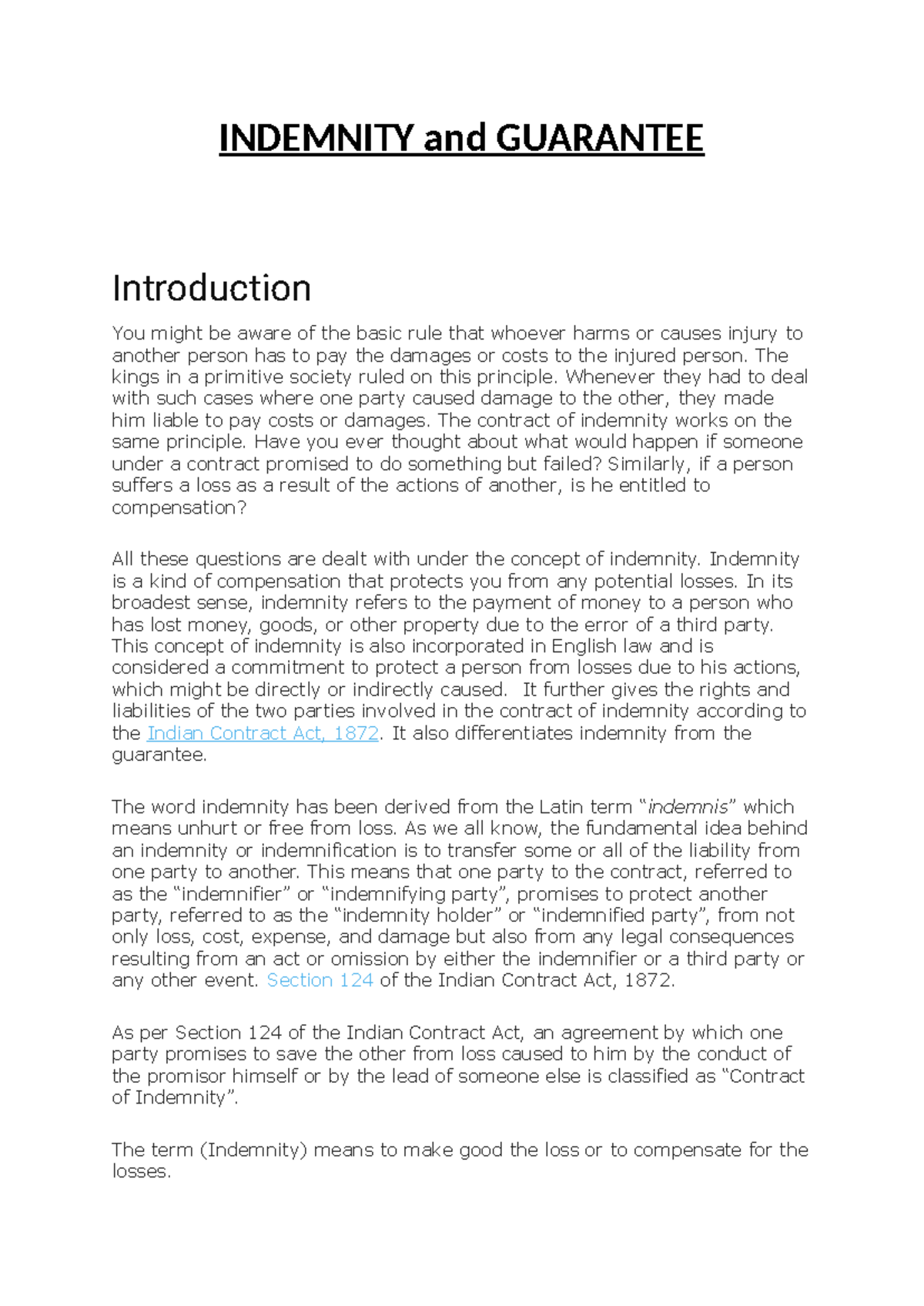 ICA Notes Indemnity AND Guarantee - INDEMNITY and GUARANTEE ...