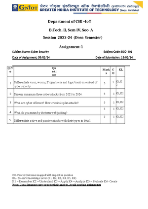 Cyber security Quantum (BCC-301) - Studocu