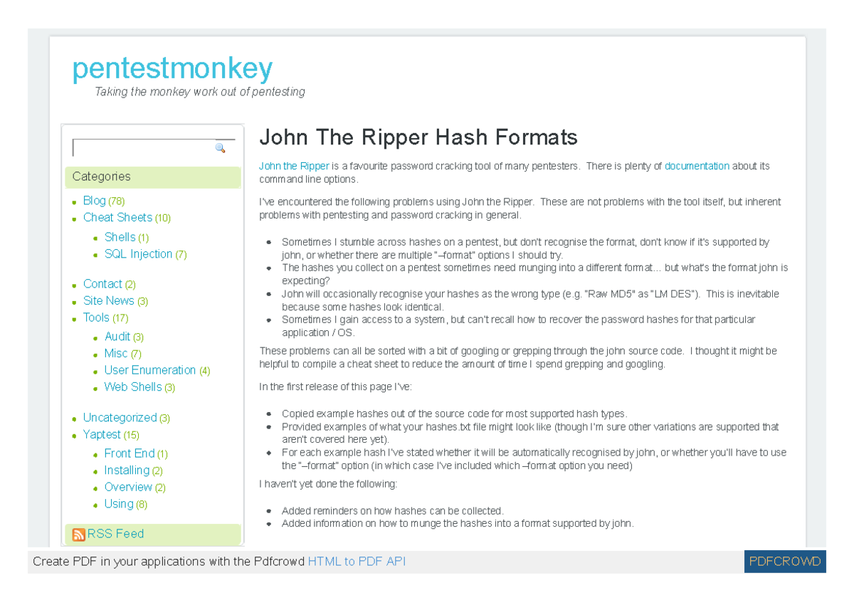 Cracking John The Ripper full Hash Formats - John The Ripper Hash ...