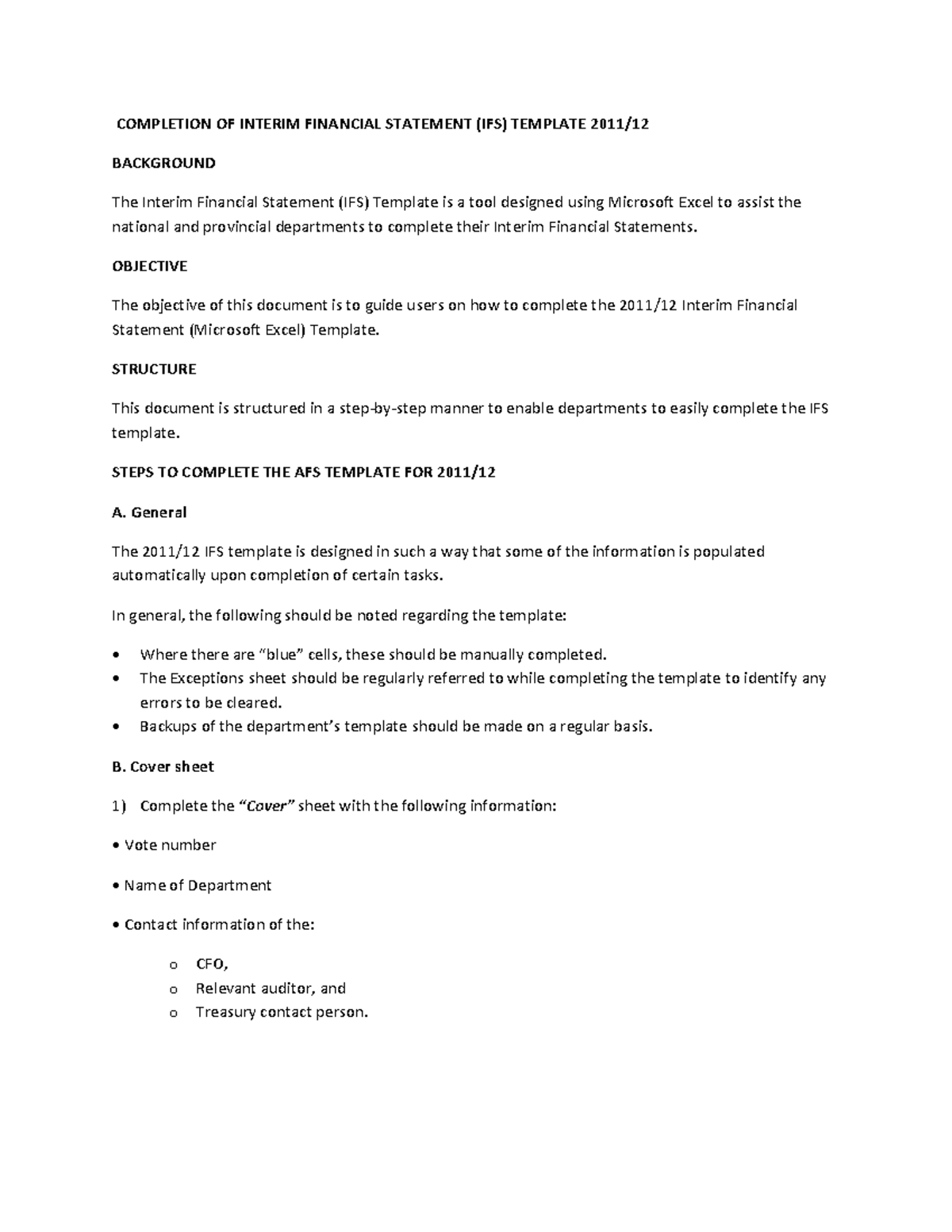 Interim Financial Statements 2011-12 Guide - COMPLETION OF INTERIM ...