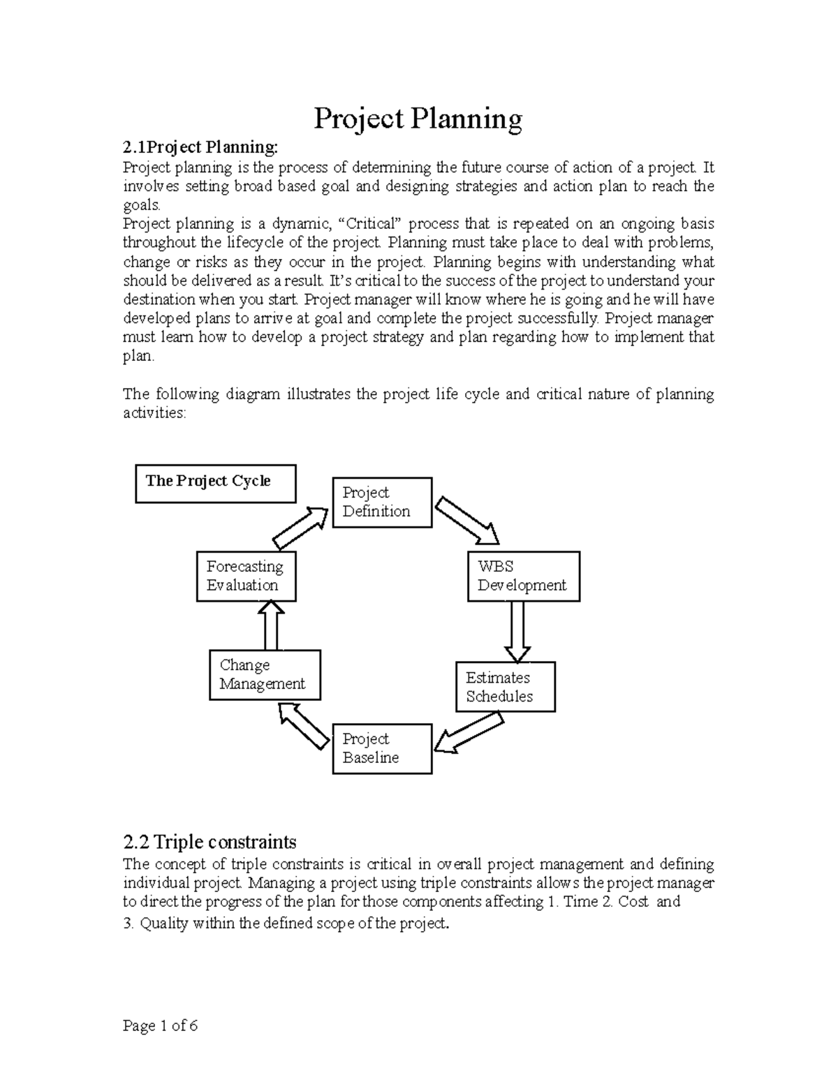 CH-2Project Planning - Project Planning 2 Planning: Project planning is ...