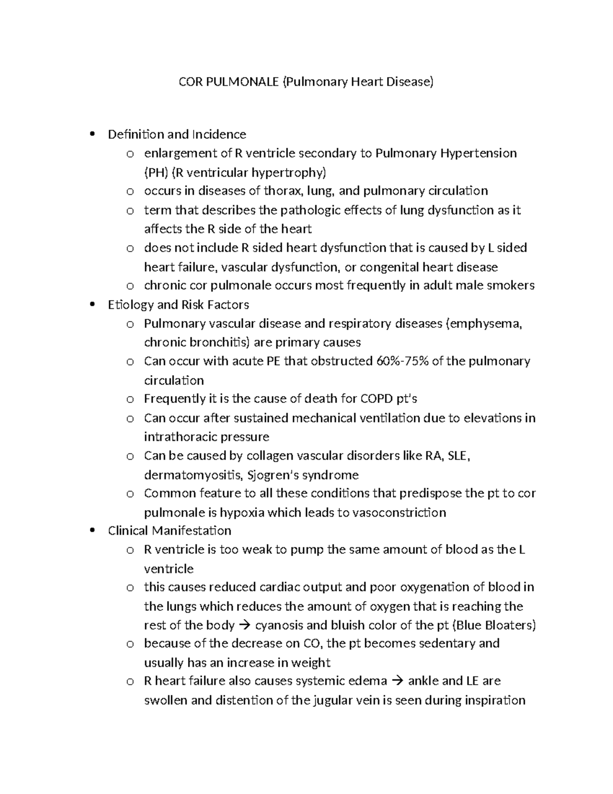 5 - COR Pulmonale - COR PULMONALE (Pulmonary Heart Disease) Definition ...
