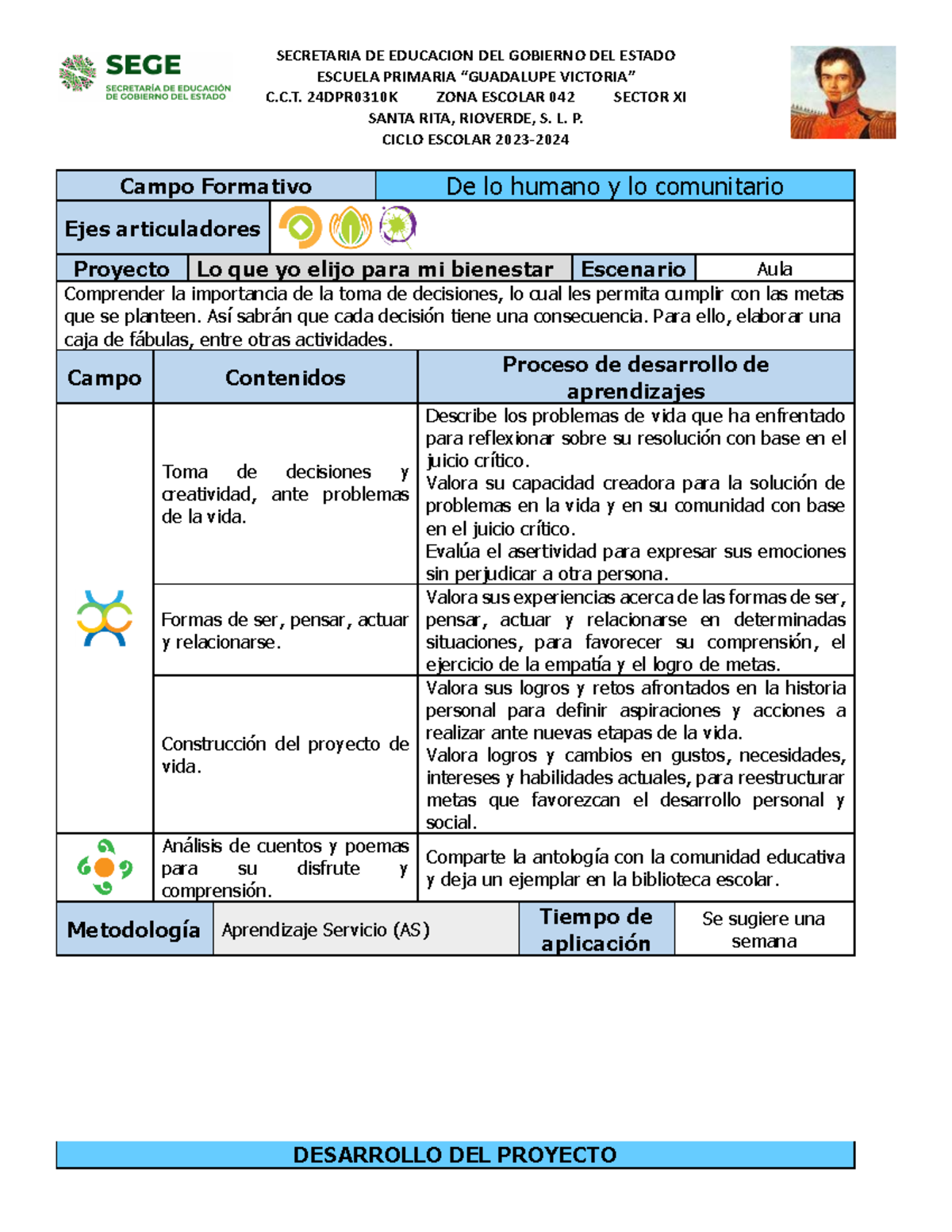 DE LO Humano Y LO Comunitario IMP - ####### ESCUELA PRIMARIA “GUADALUPE ...