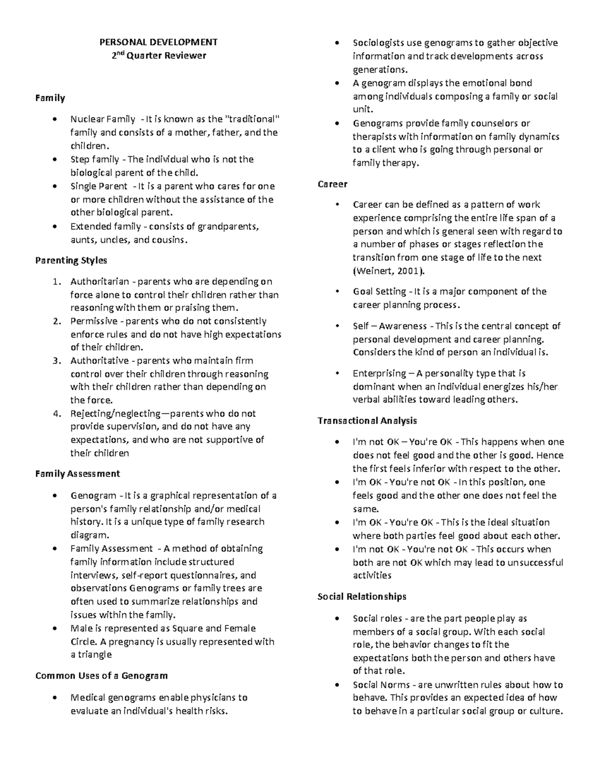 Per Dev-2-Reviewer - These are the PERSONAL DEVELOPMENT notes I made ...