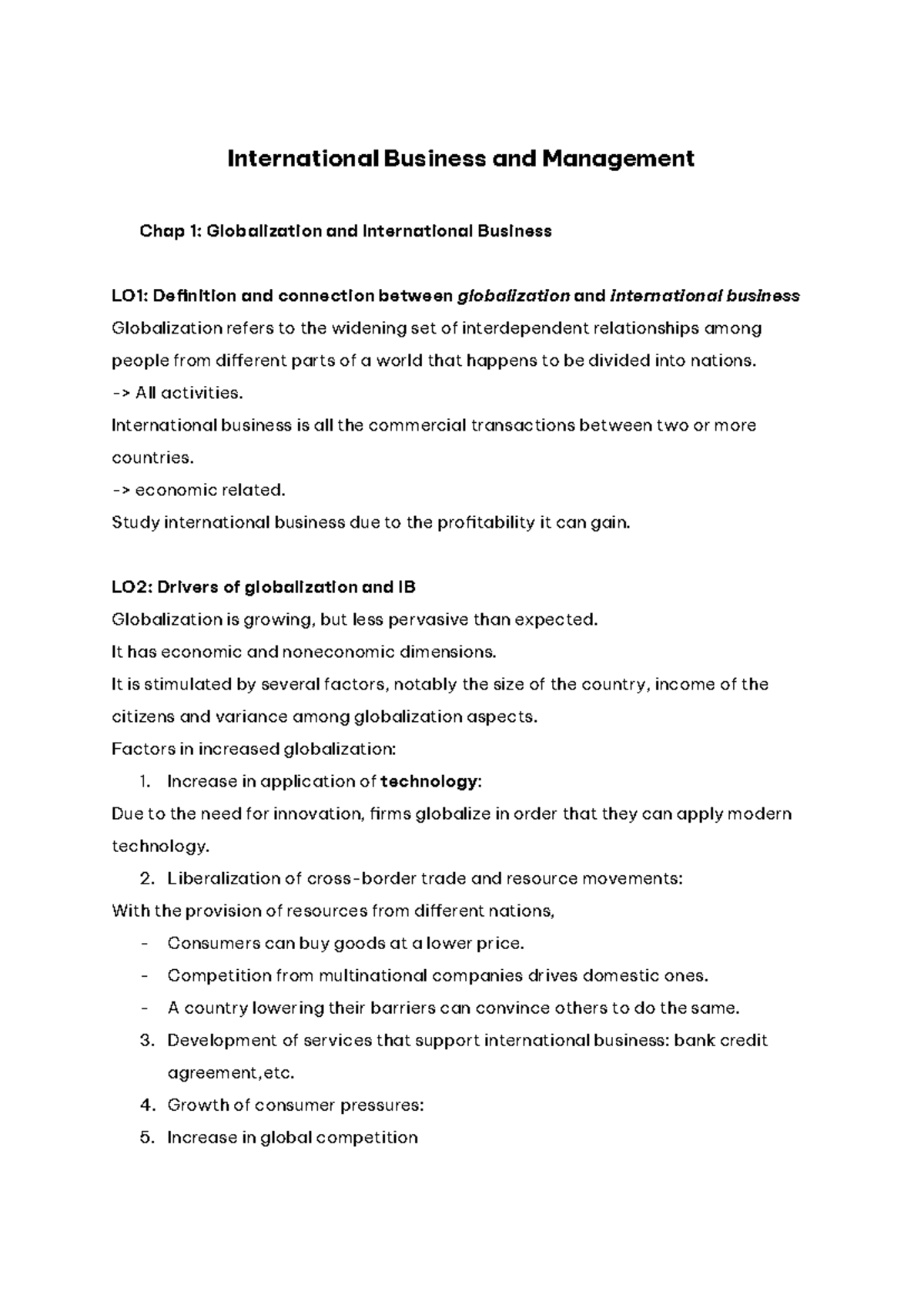 Chapter 1: Globalization and IB - International Business and Management ...