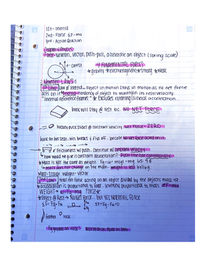 Physics Ch 5 Notes And Practice - PHYSICS 111 - Studocu