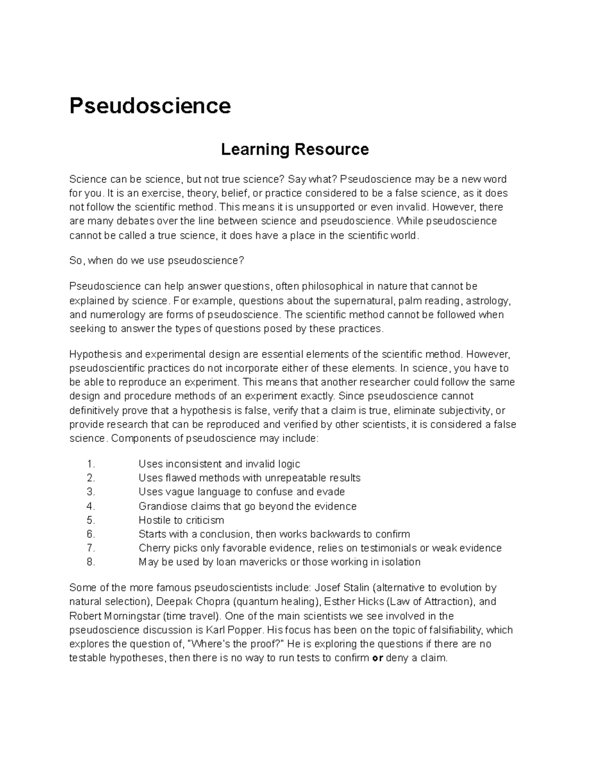 Pseudoscience - It is an exercise, theory, belief, or practice ...