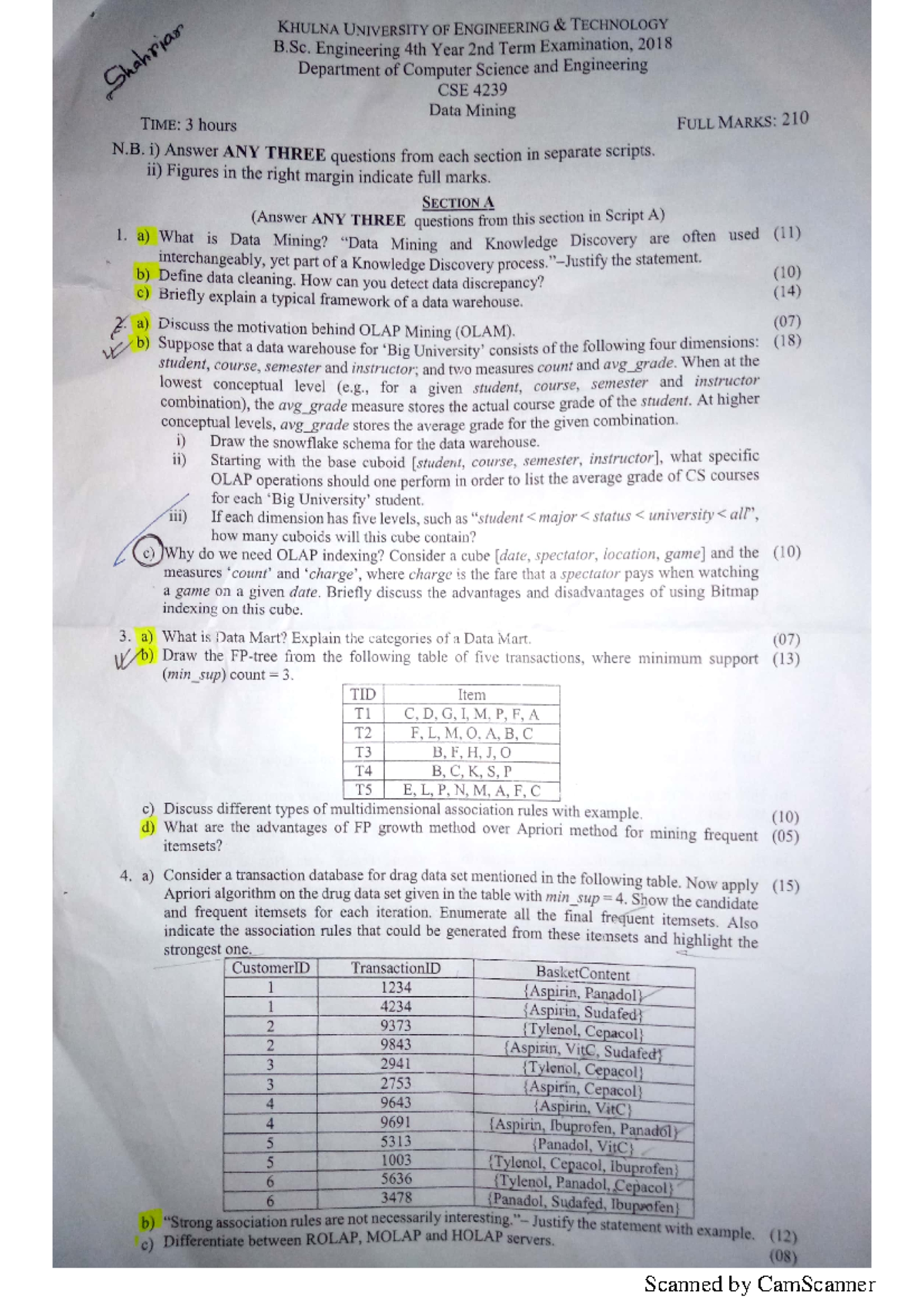 Data Mining Exam Previous Year Question Solve (Misti Mam) - KUET CSE ...
