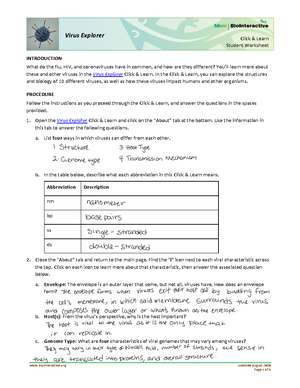 Immunology Lab Worksheet Student - BioInteractive Published January ...