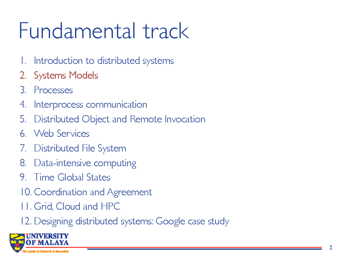 CH 2 System Models AND PARALLEL PROGRAMMING - Fundamental track 1 ...