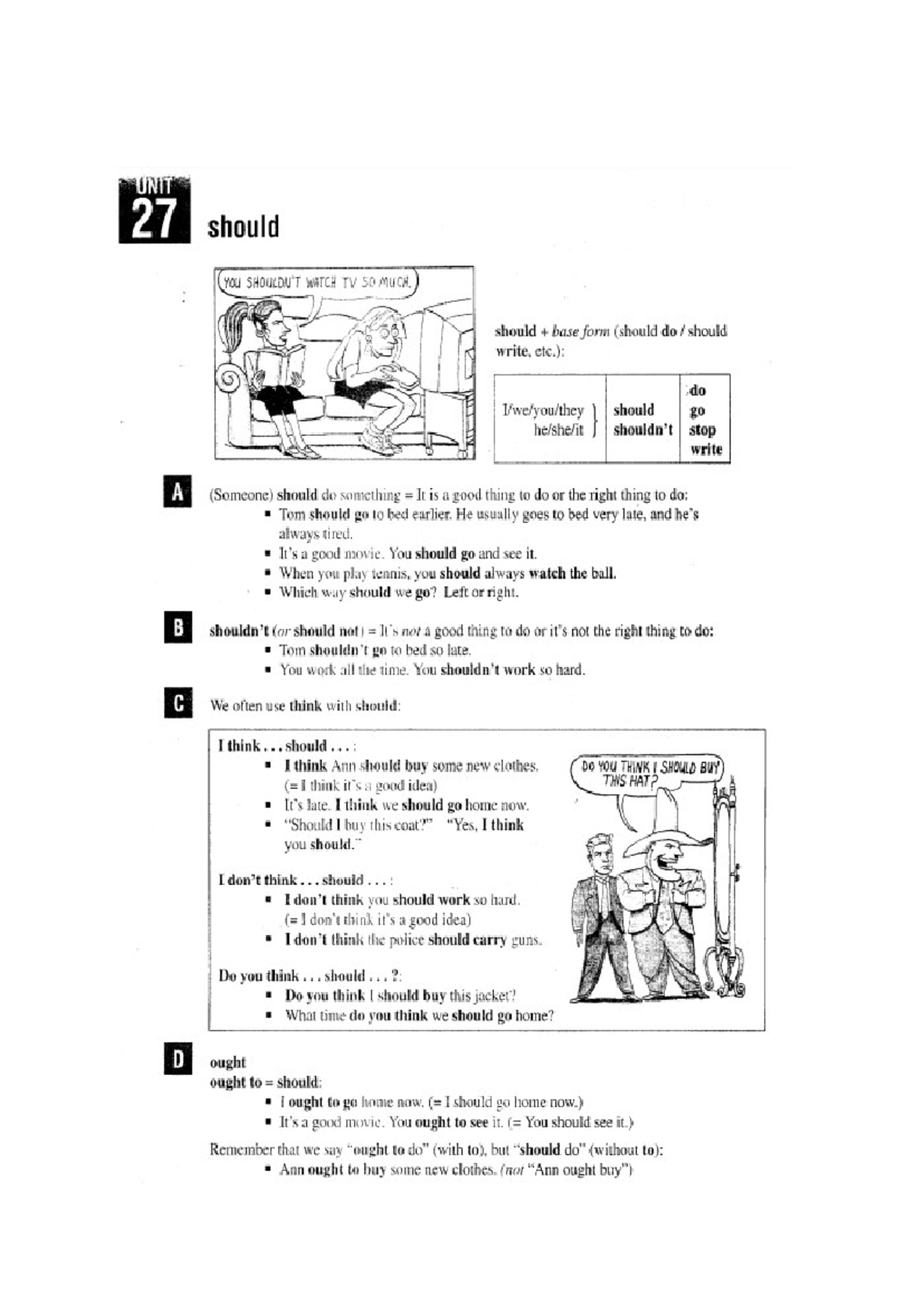 Should Shouldnt - tarea - Ingles complementario - Studocu