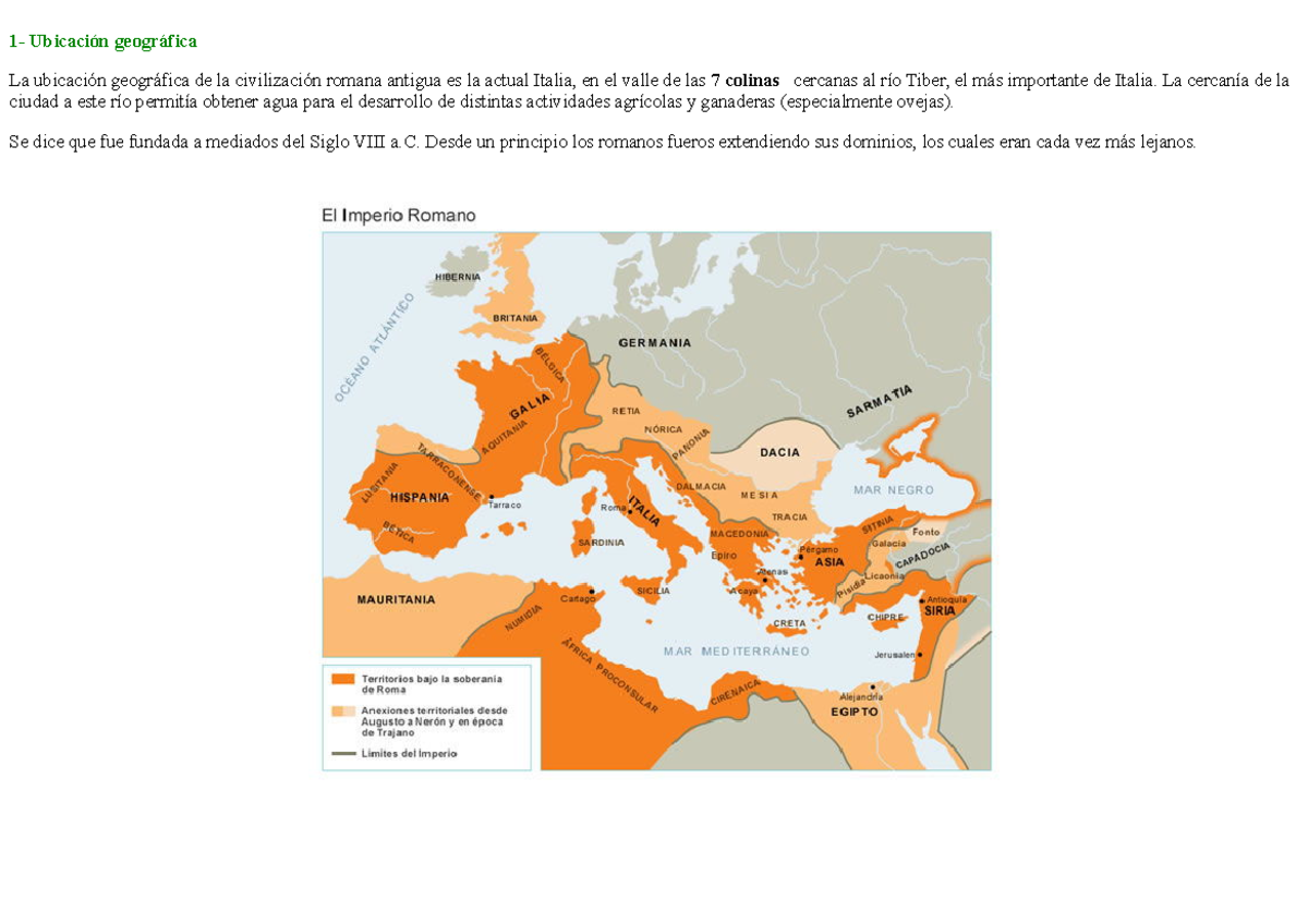 Roma - Informe sobre roma - 1- Ubicación geográfica La ubicación ...