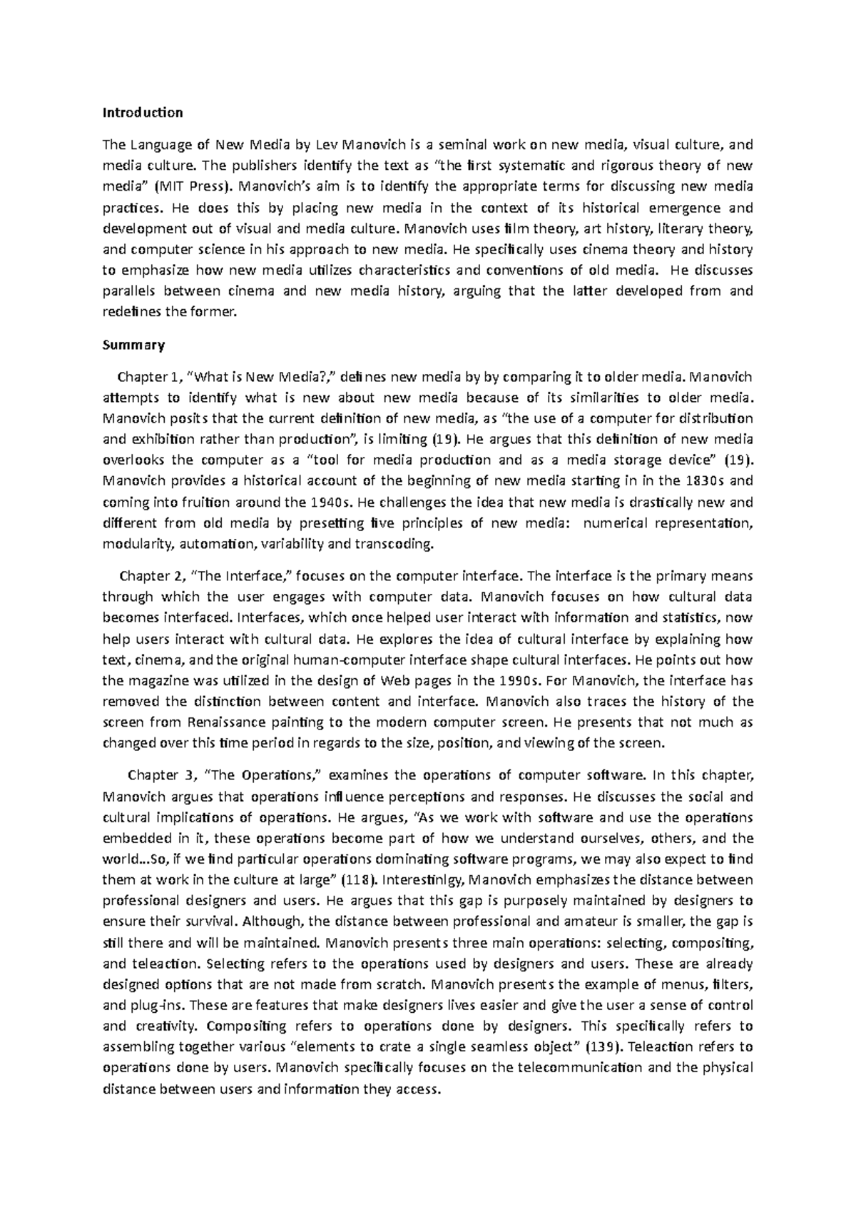 The Language of New Media by Lev Manovich - The publishers identify the ...