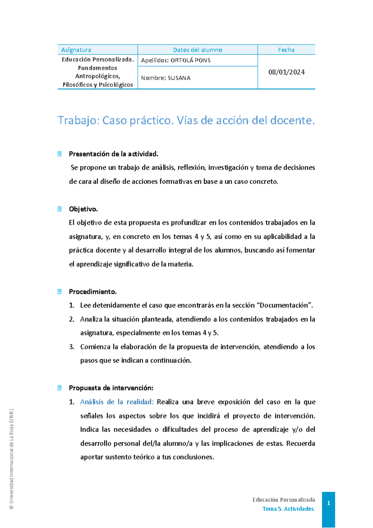 CASO Practico VIAS DE Accion DEL Docente Hellen - 1 Educación ...