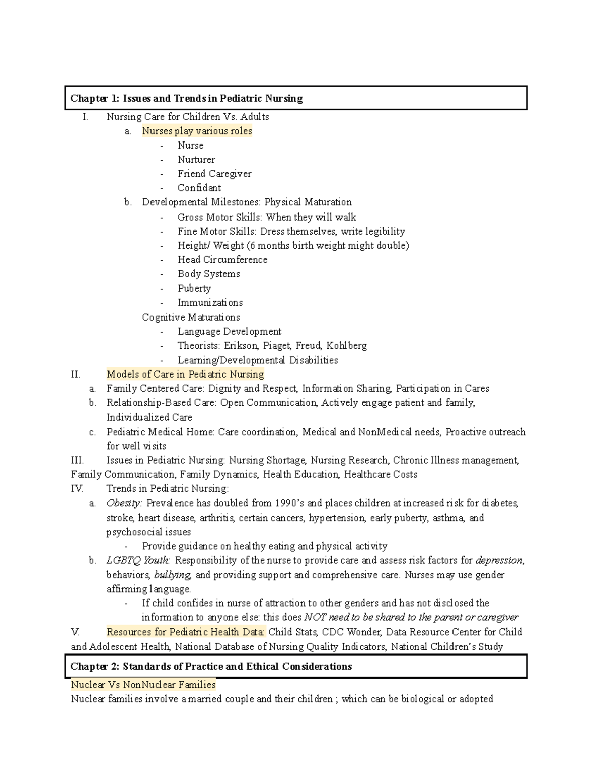 Pediatrics - Nursing Care for Children Vs. Adults a. Nurses play ...
