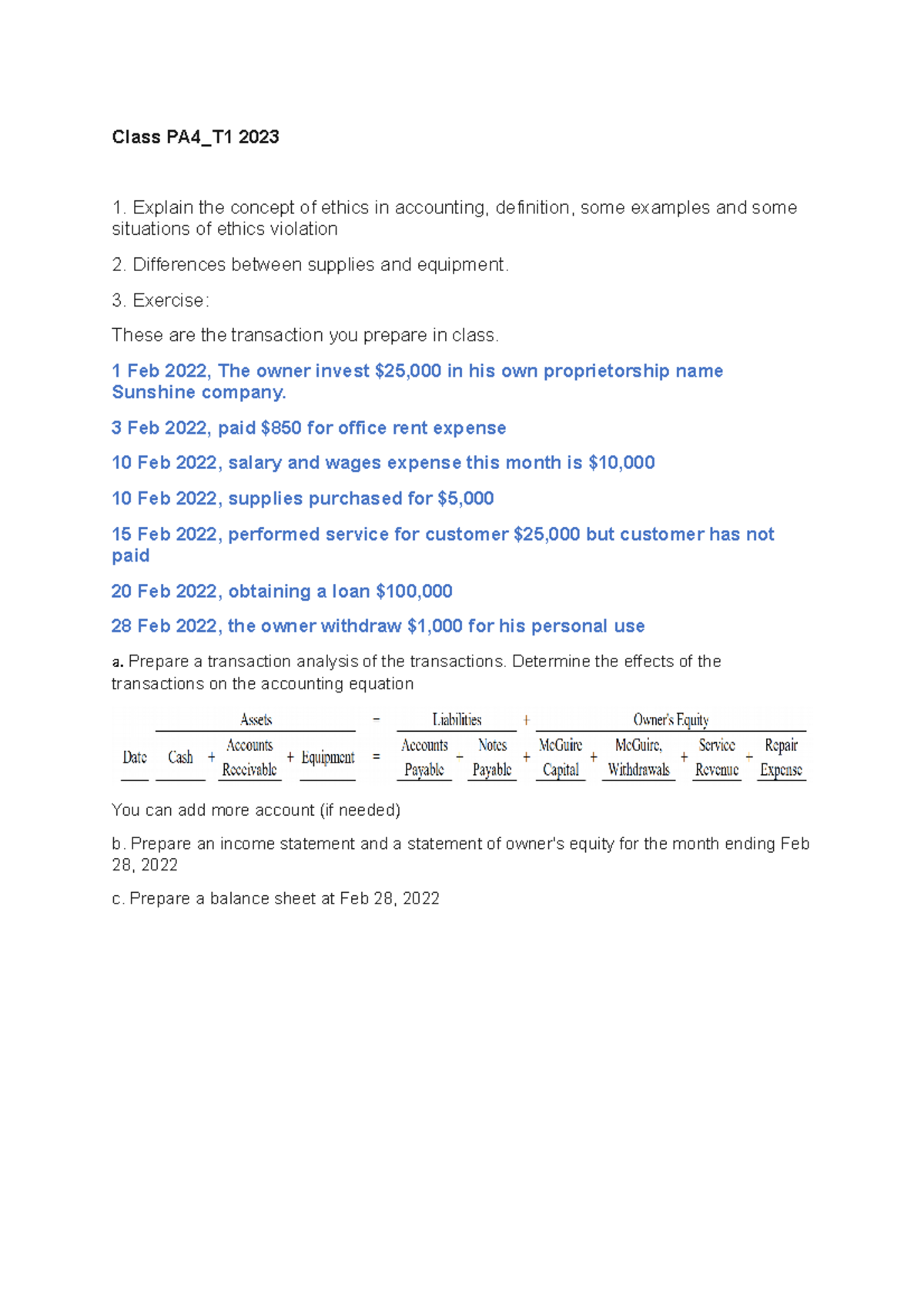 TT1 Class PA4 - 123 - Class PA4_T1 2023 Explain the concept of ethics ...