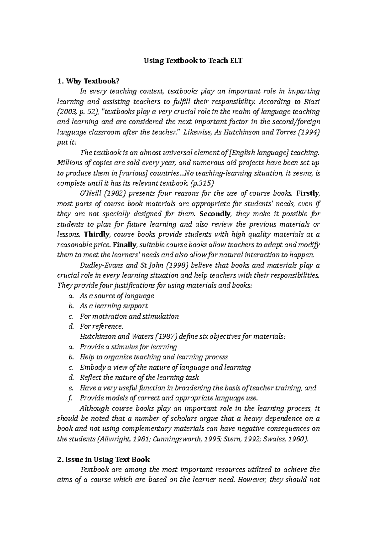 Using Textbook to Teach ELT - Using Textbook to Teach ELT Why Textbook ...