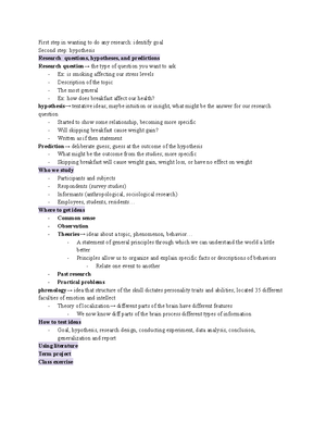 Final Study Guide - Political Science Research Methods Professor Milne ...