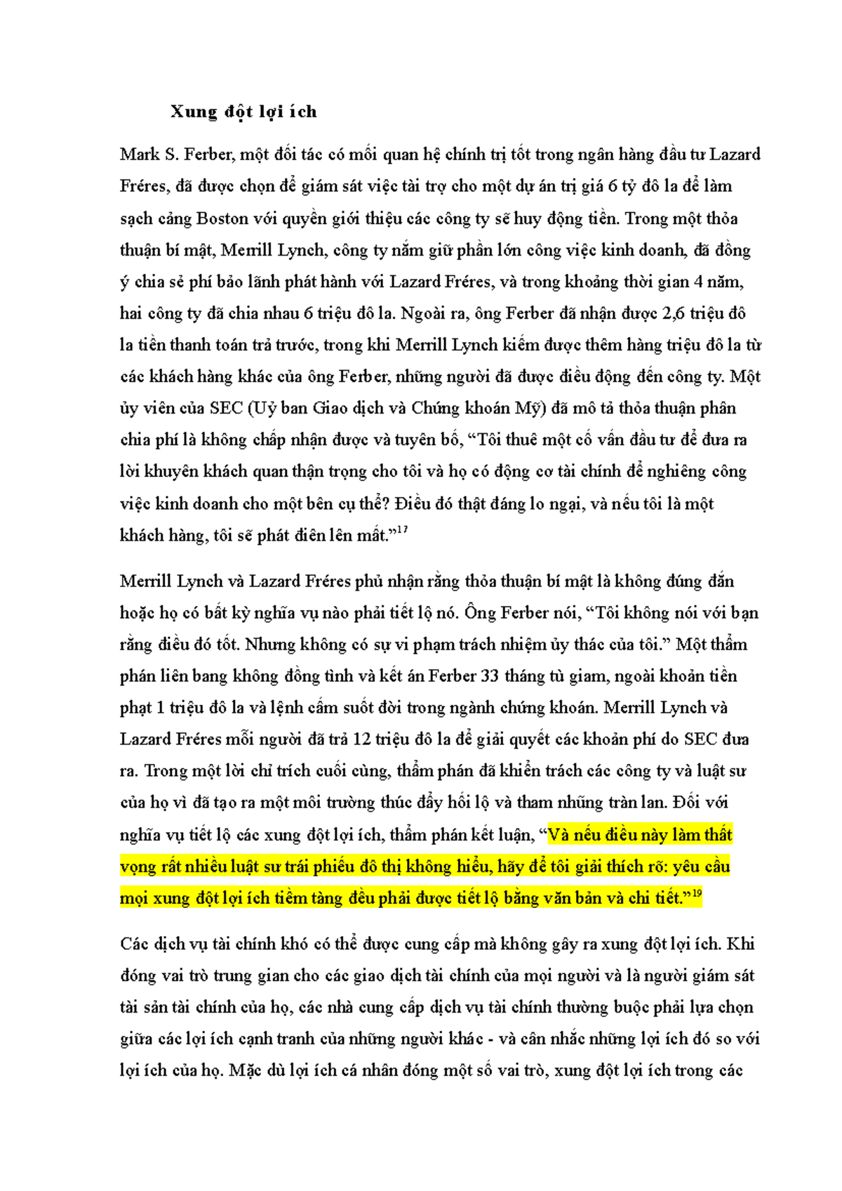 Conflict of Interest (Auto Recovered) - Xung đô ̣ t lợ i í ch Mark S ...