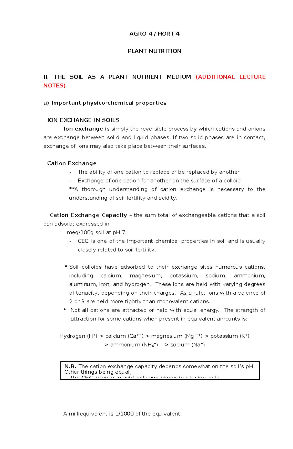 AGRO - HORT 4 Additional Lecture Notes - AGRO 4 / HORT 4 PLANT ...
