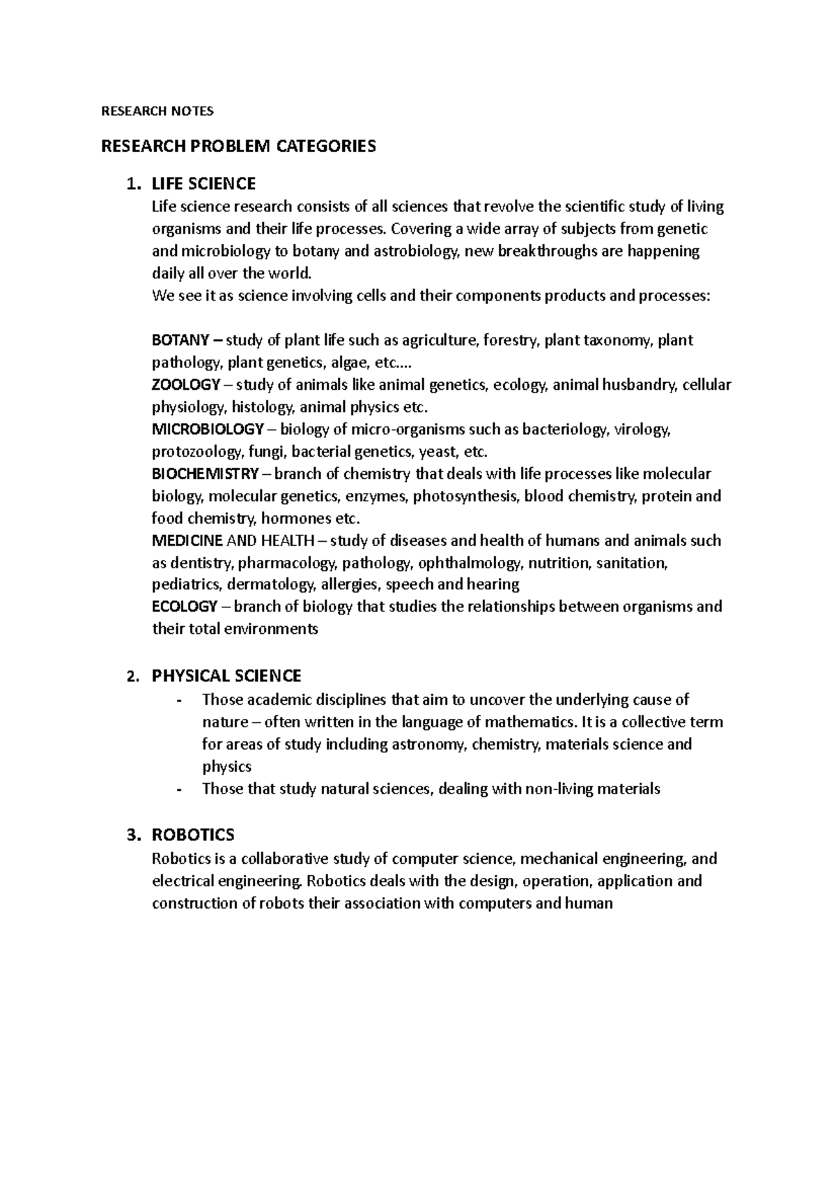 Document 1 - something something - RESEARCH NOTES RESEARCH PROBLEM ...