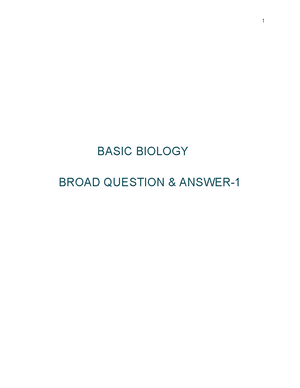 Basic Biology short question & answer 1 - 1 Define ‘Science’. (1) Ans ...
