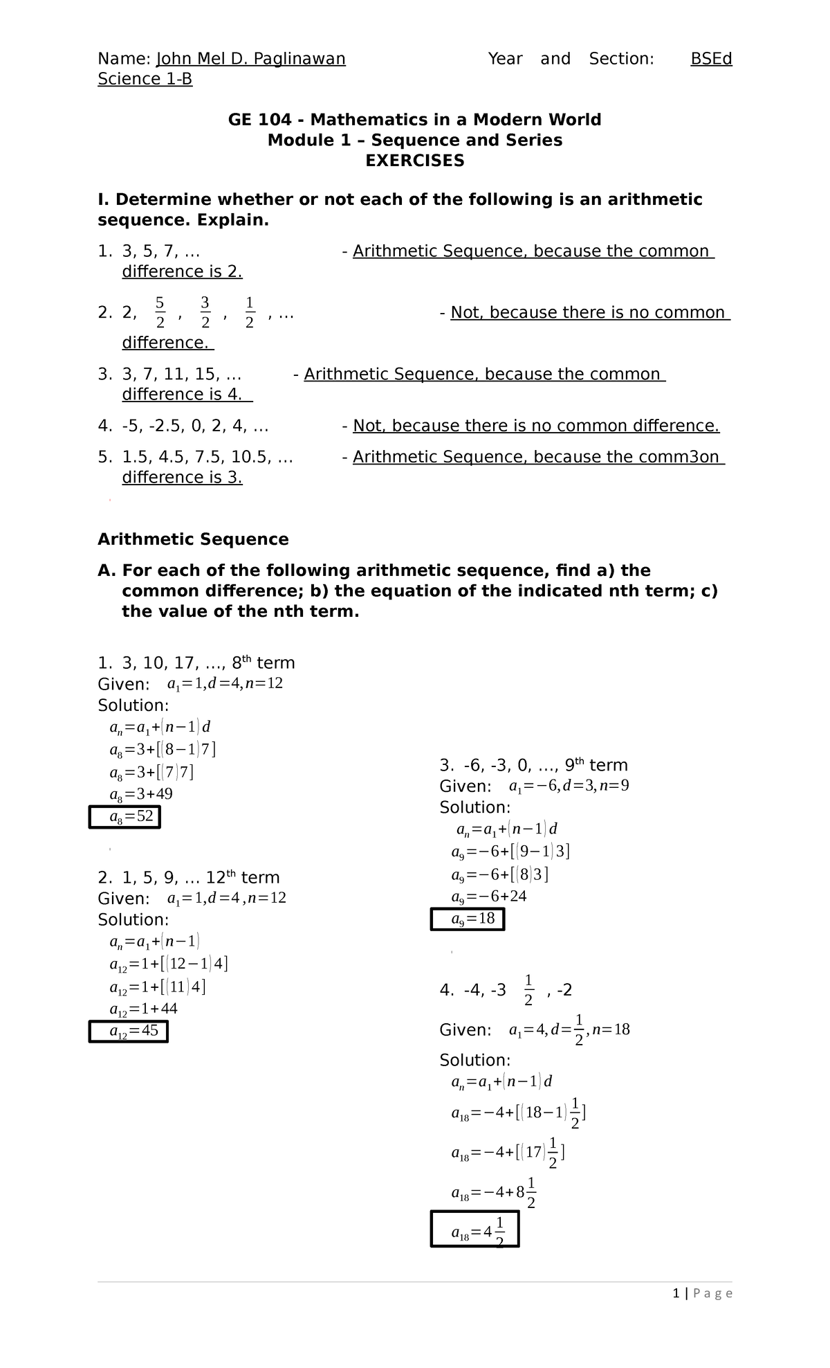 GE 104 - Chapter I, CHAPTER II, CHAPTER III - Science 1-B GE 104 ...
